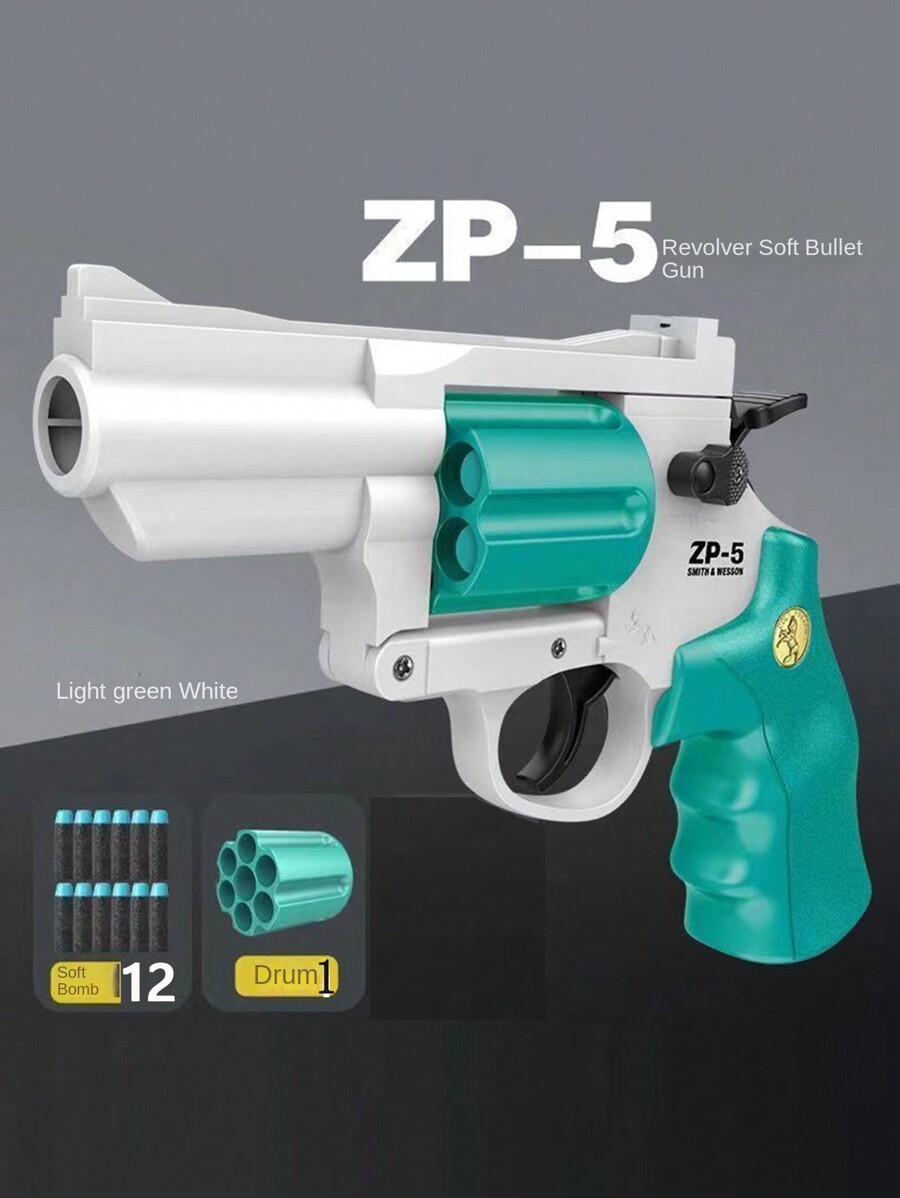 Revolver Toy Gun, Manual Firing, Soft Bullets, Shell Casing Soft Bullet ...