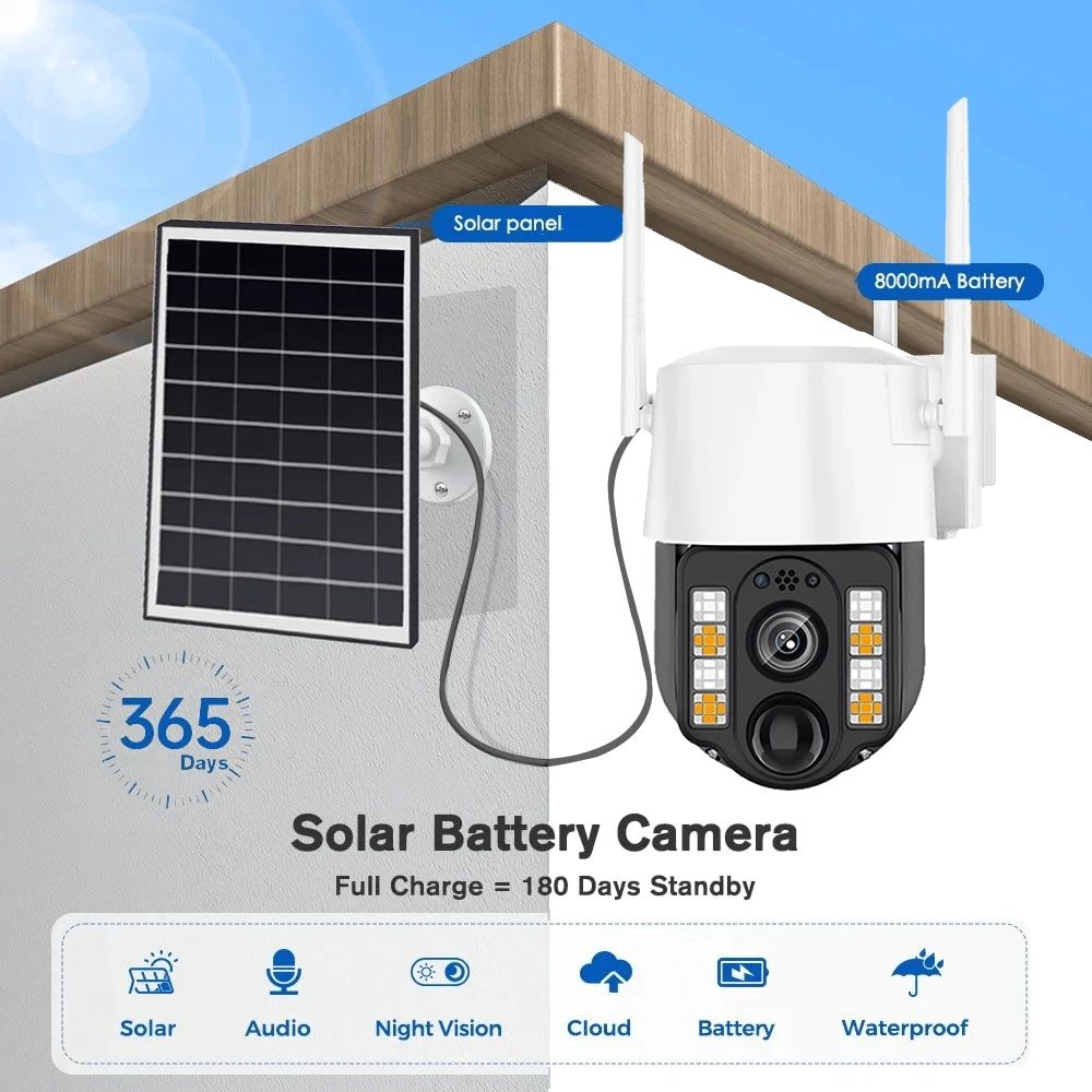 V380PRO 5MP 4G LTE Cellular Solar Security Camera Wireless Outdoor,No ...