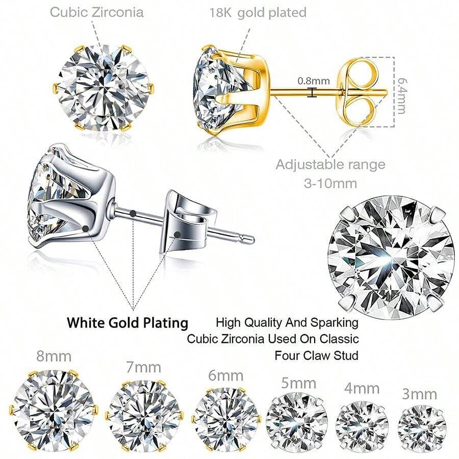 Professional Ear Piercing Gun With 12 Pairs Stud Earrings-Reusable Self ...