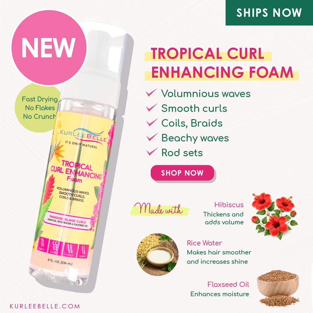 Kurlee Belle Tropical Curl Enhancing Foam Hibiscus, Flaxseed Oil And ...