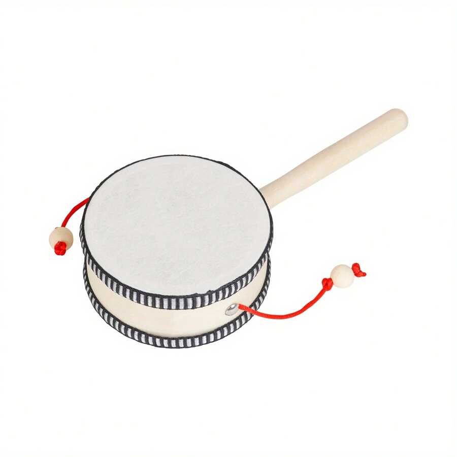 4-Inch Rattle-Drum Wooden Shaking Drum Rattle Spin Drum Hand Shaking ...