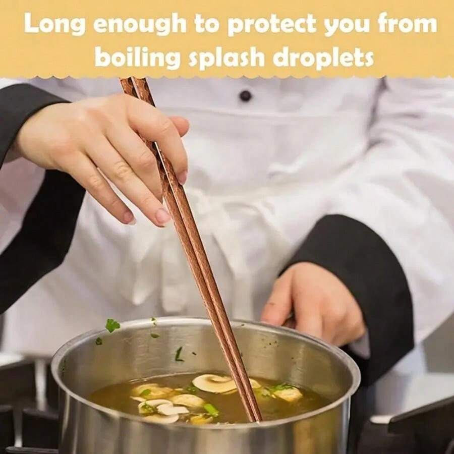 Two, Long Wooden Stir Fry Chopsticks, Reusable Wooden Chopsticks For ...