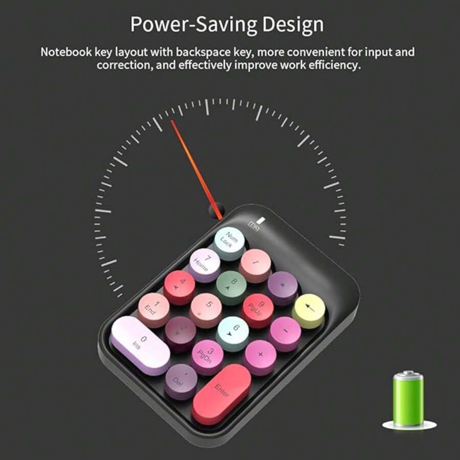 AJAZZ AK18 2.4GHz Wireless Numeric Keypad, 18 Keys Retro Typewrite ...