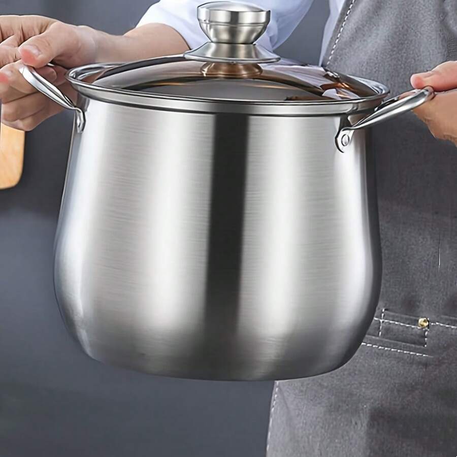 Stainless Steel Cooking Pot, Soup Pot, Noodle Pot, Curry Pot, Camping ...