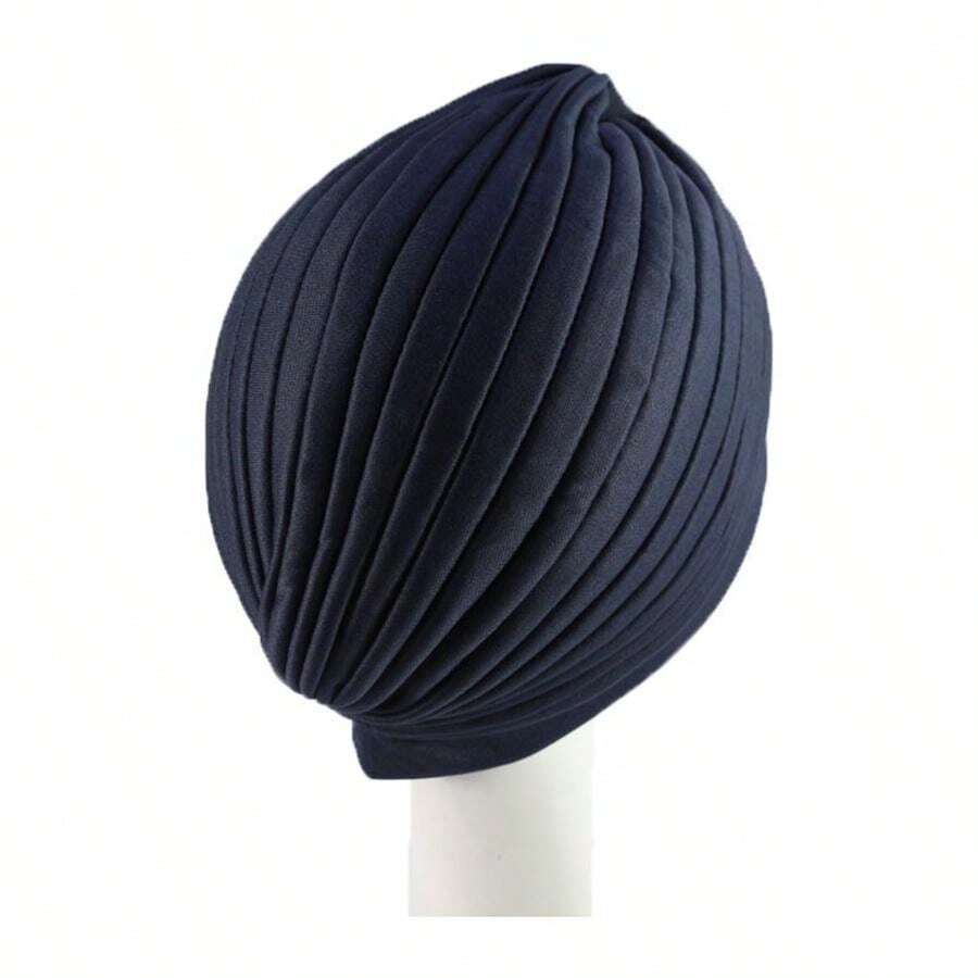 2pcs/Lot Stretch Turbans Head Beanie Cover Twisted Pleated Headwrap ...
