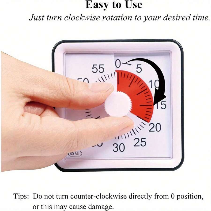 Cute 60-Minute Visual Timer, Classroom Countdown Clock, Silent Timer ...