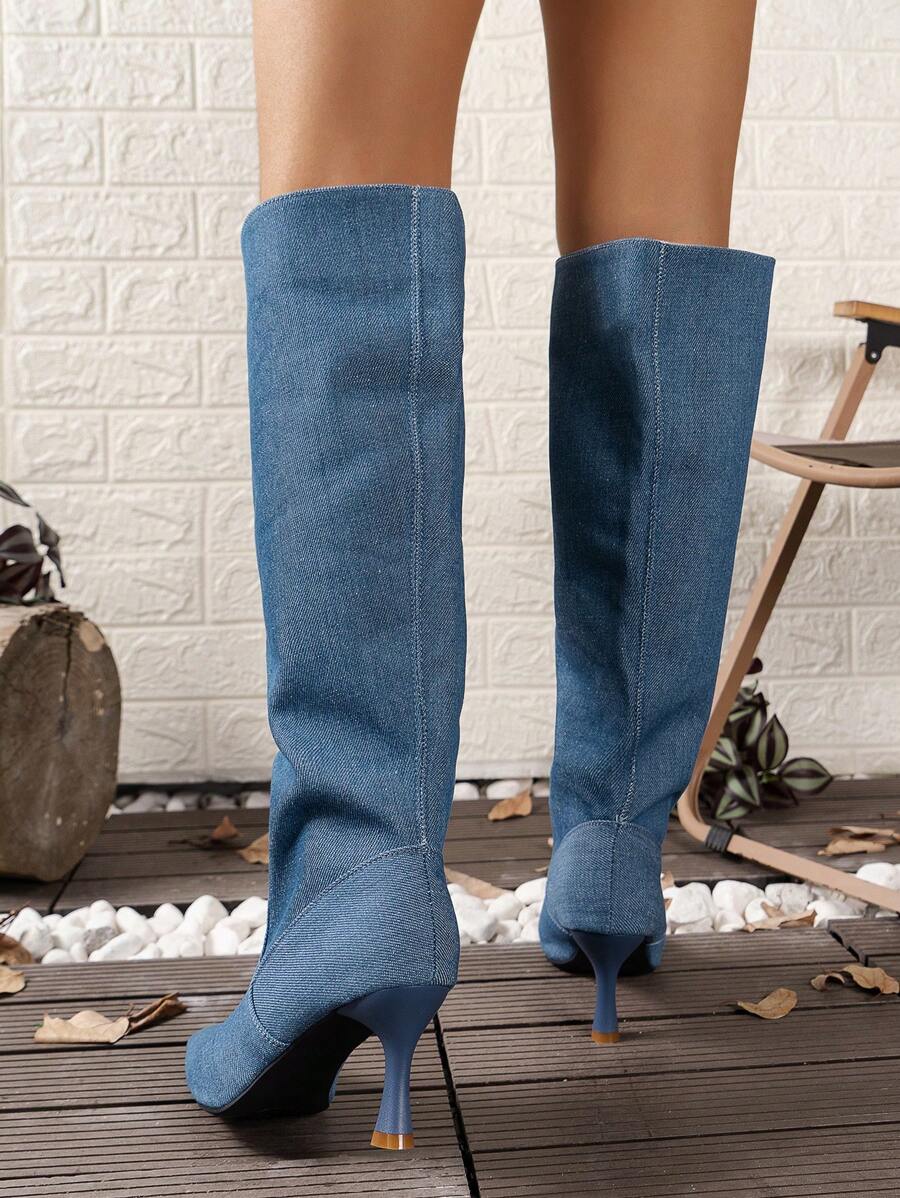 Pointed Toe High Heel Tall Boots For Women, New Fall Slim Fit Knee High ...