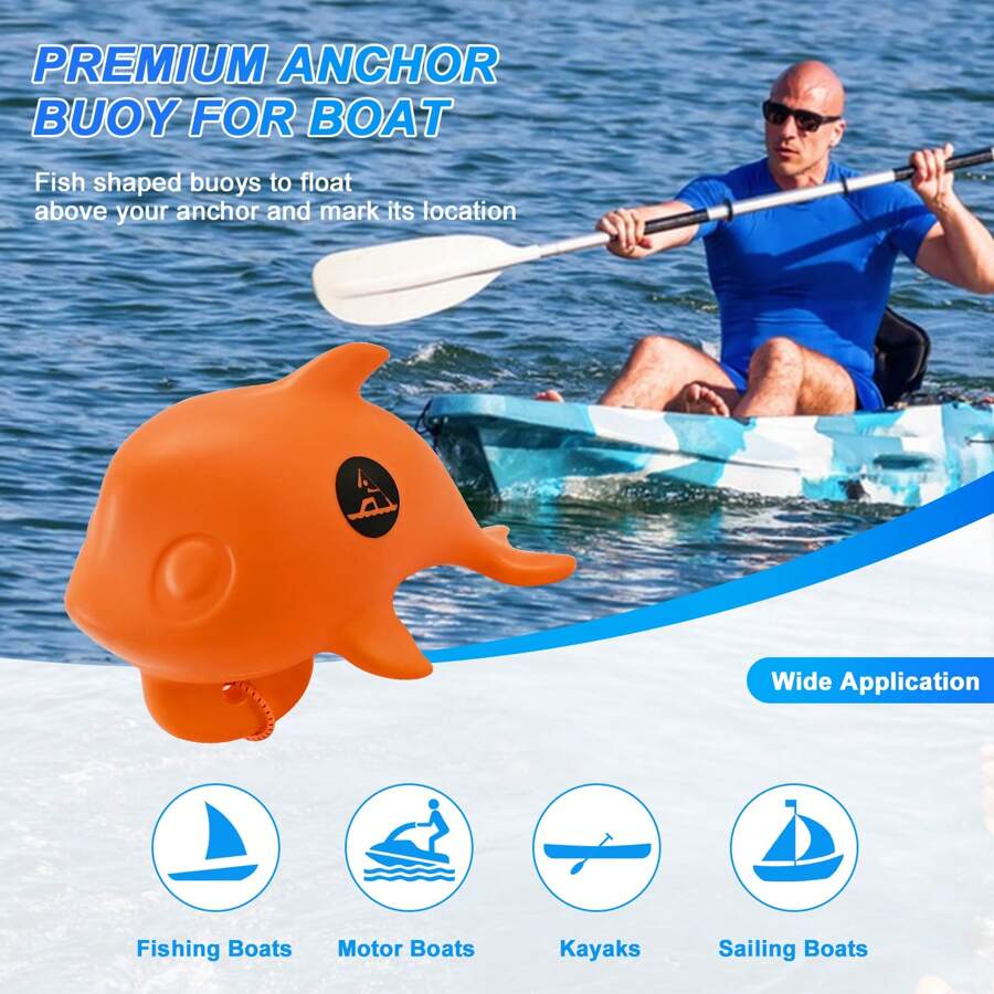 2 Pack Floating Anchor Ball Marker Buoy Dolphins Shaped Pontoon Boat ...