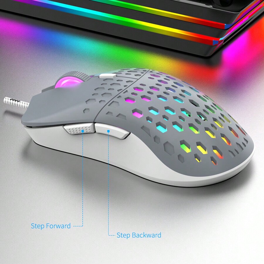 G701 Wired 6 Keys Mouse Colorful Lighting Gaming And Office Compatible With Microsoft Windows ...
