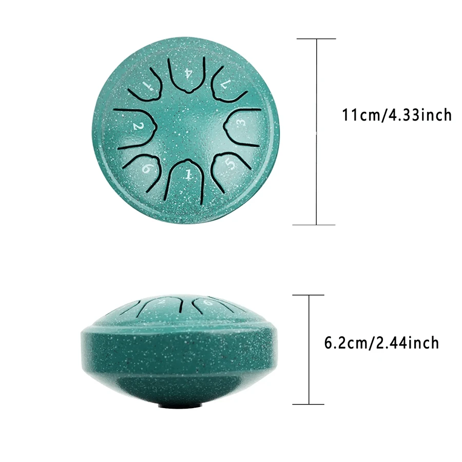 Steel Tongue Drum 4.5 Inch 8 Notes Rain Drum Drum Steel Tongue Drum ...