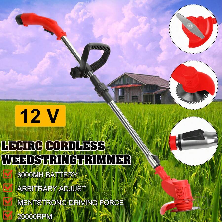 Cordless String Trimmer 2000mAh Battery Powered Lawn Edger 2 In 1 ...
