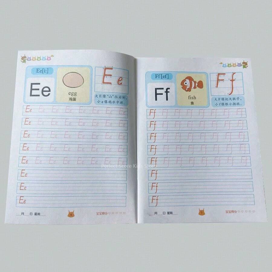 1 Book (32 Pages) Writing English + Gifts: 2 Pencils, 1 Random Color ...