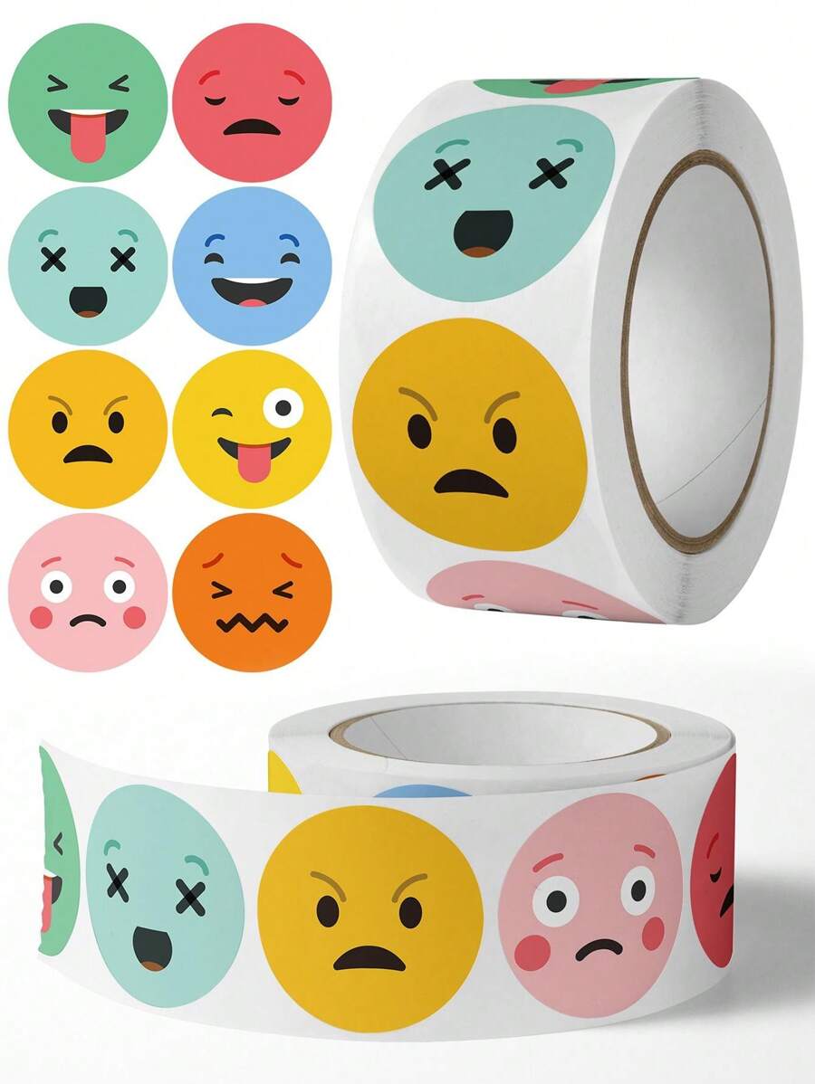 Christmas Decoration 500pcs Happy Cartoon Smiling Face Stickers, Mini ...