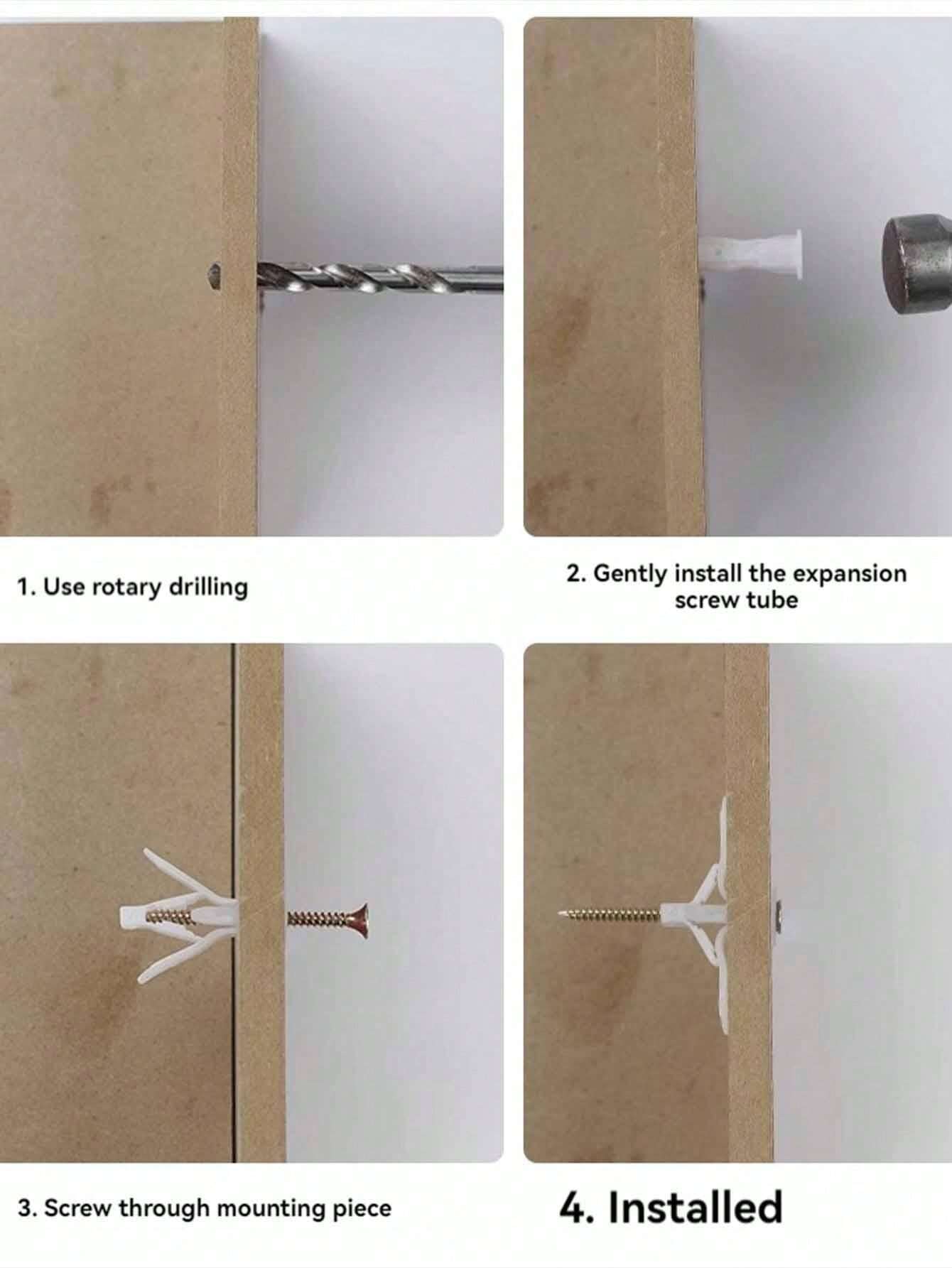 Drywall Specific Plastic Expansion Anchor Screw Bolts Set, Includes ...