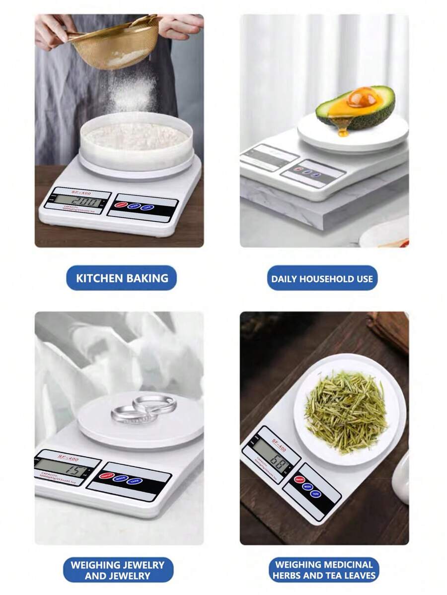 1 Home Kitchen Round Platform Electronic Baking Scale, 10kg Ultra-High ...