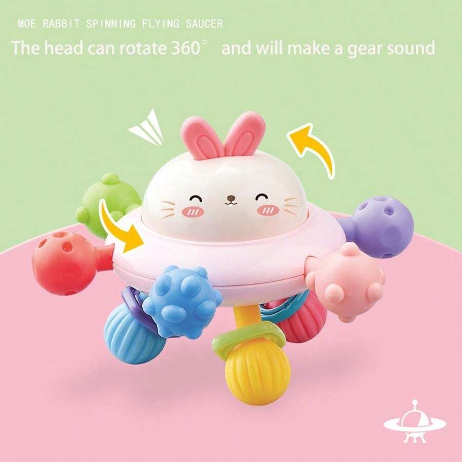 Manhattan Ball Bunny Rotating Flying Disc Baby Grabbing Ball Toy, 0-1 ...