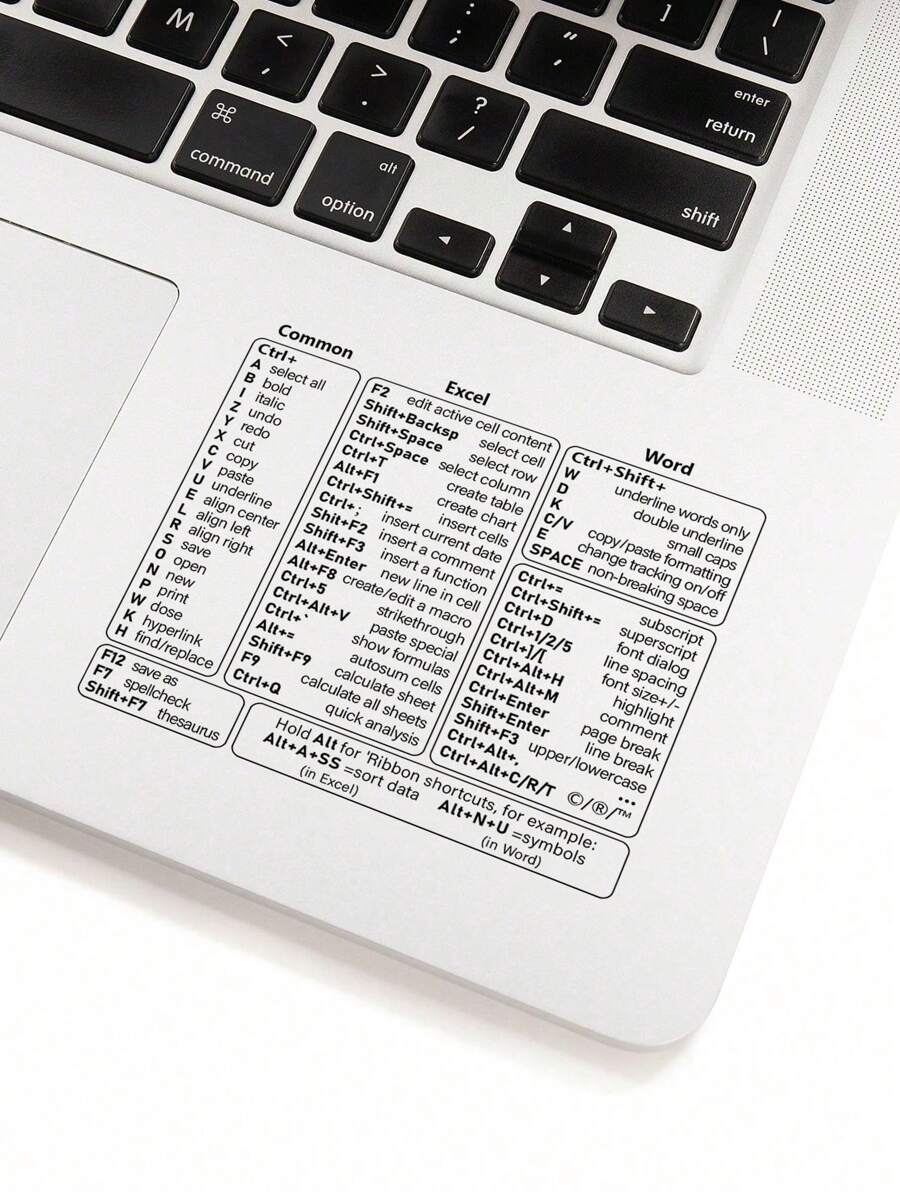 1pc Laptop Excel Shortcut Keys Sticker | SHEIN USA