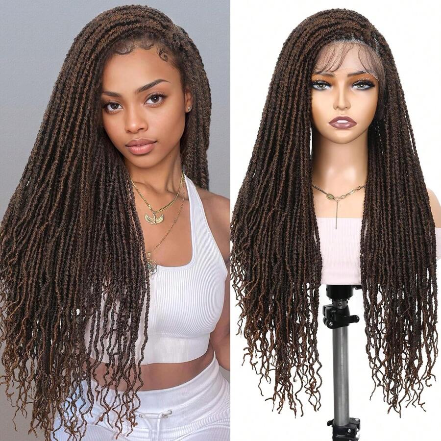 Soft Faux Locs Wig Full Lace Dreadlock Wig With Baby Hair Synthetic ...