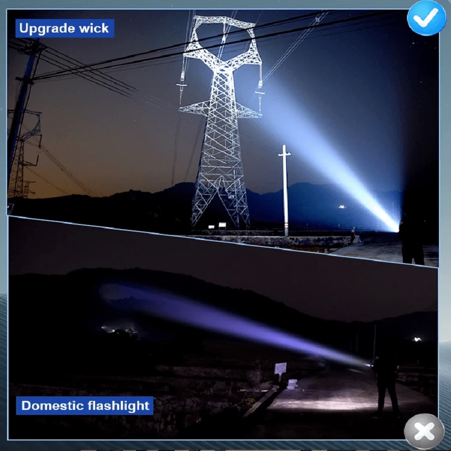 Linterna LED súper potente de 10000 lúmenes 2024, linterna táctica ...