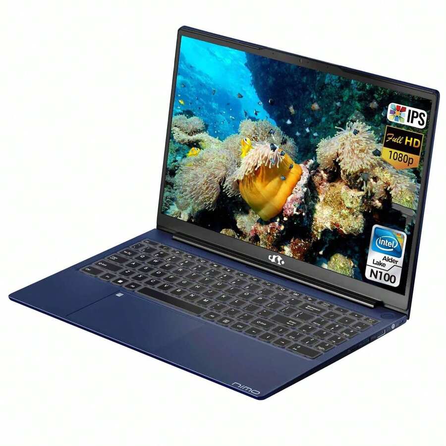 15.6 Inch Blue Laptop Computer Windows 11, Intel N100 Processor,16GB ...