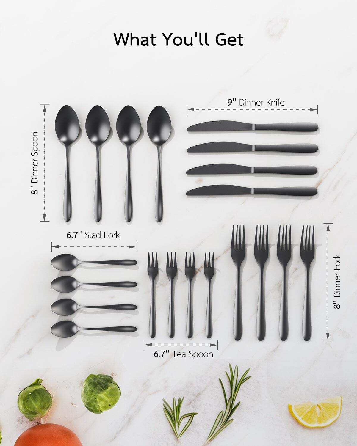 32-Piece Knife Set With Block, Sharpener, Silverware Set, And Removable ...