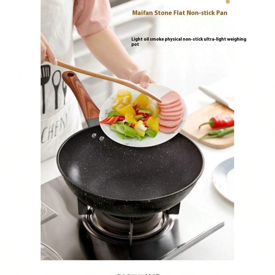 Kitchen Stir Fry Pan, Non-Stick Frying Pan For Home Cooking With Less ...