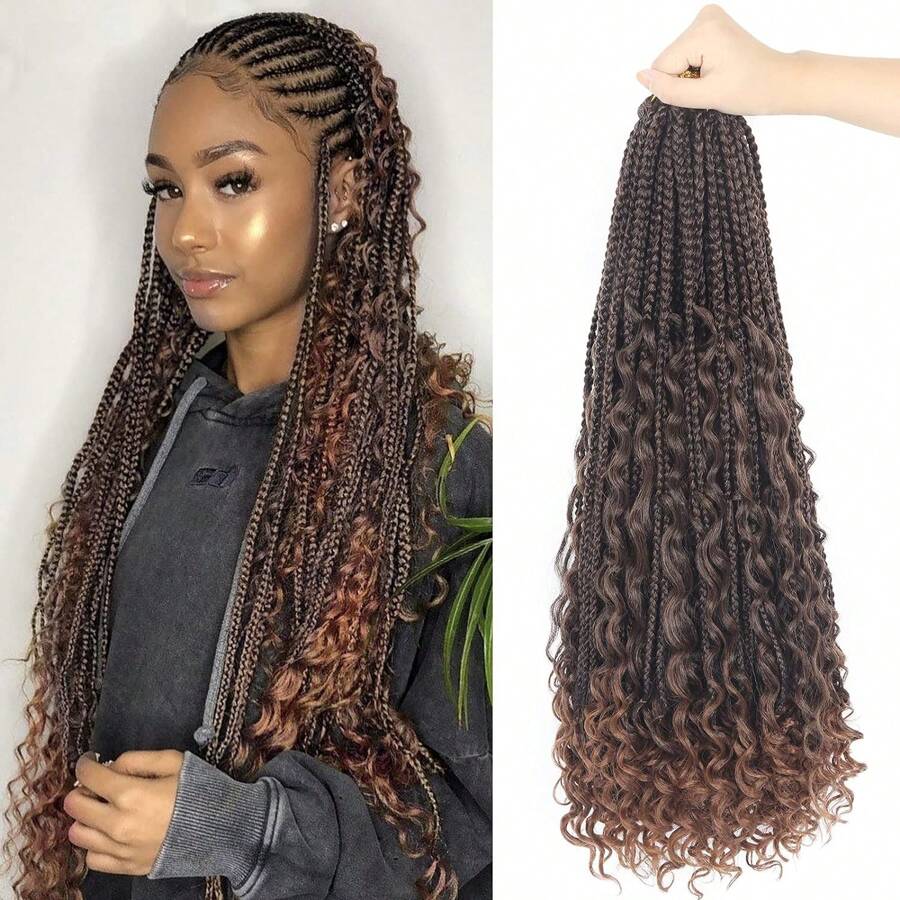 1/3/7 Packs Goddess Box Braids 10/12/14/18/24 Inch Pre-Looped Bohemian ...