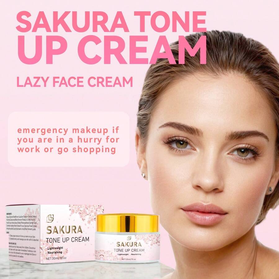 Crema facial de sakura, facial light-up ligera y profundamente nutritiva, aclara y elimina las ...