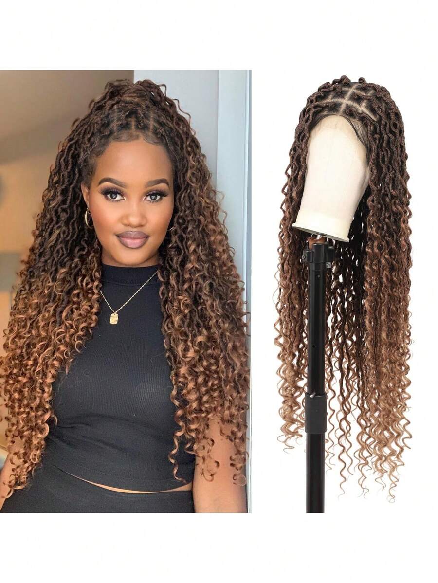 Square Knotless Locs Briaded Wigs For Women 31 Inches Full Lace Briaded ...