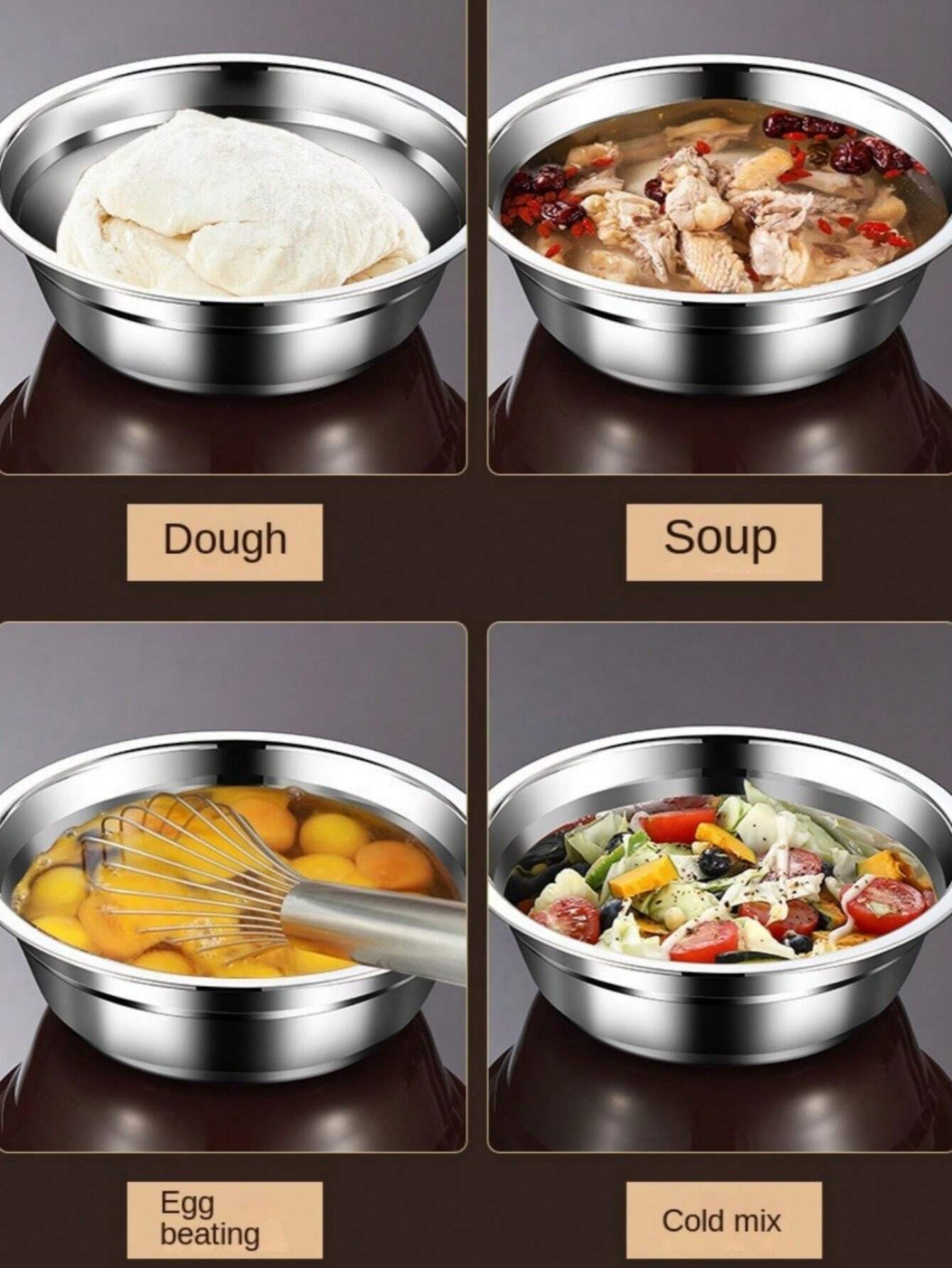 Stainless Steel (SUS304) Household Deep Large And Small Bowls ...