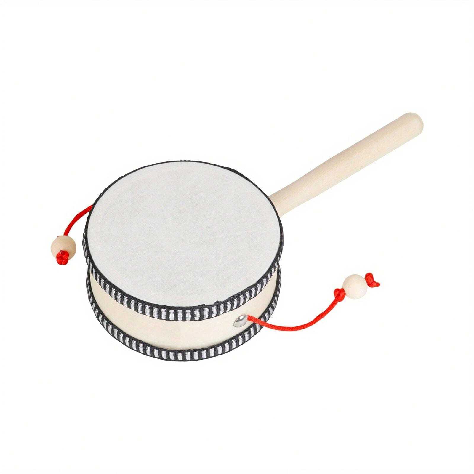 4-Inch Rattle-Drum Wooden Shaking Drum Rattle Spin Drum Hand Shaking ...
