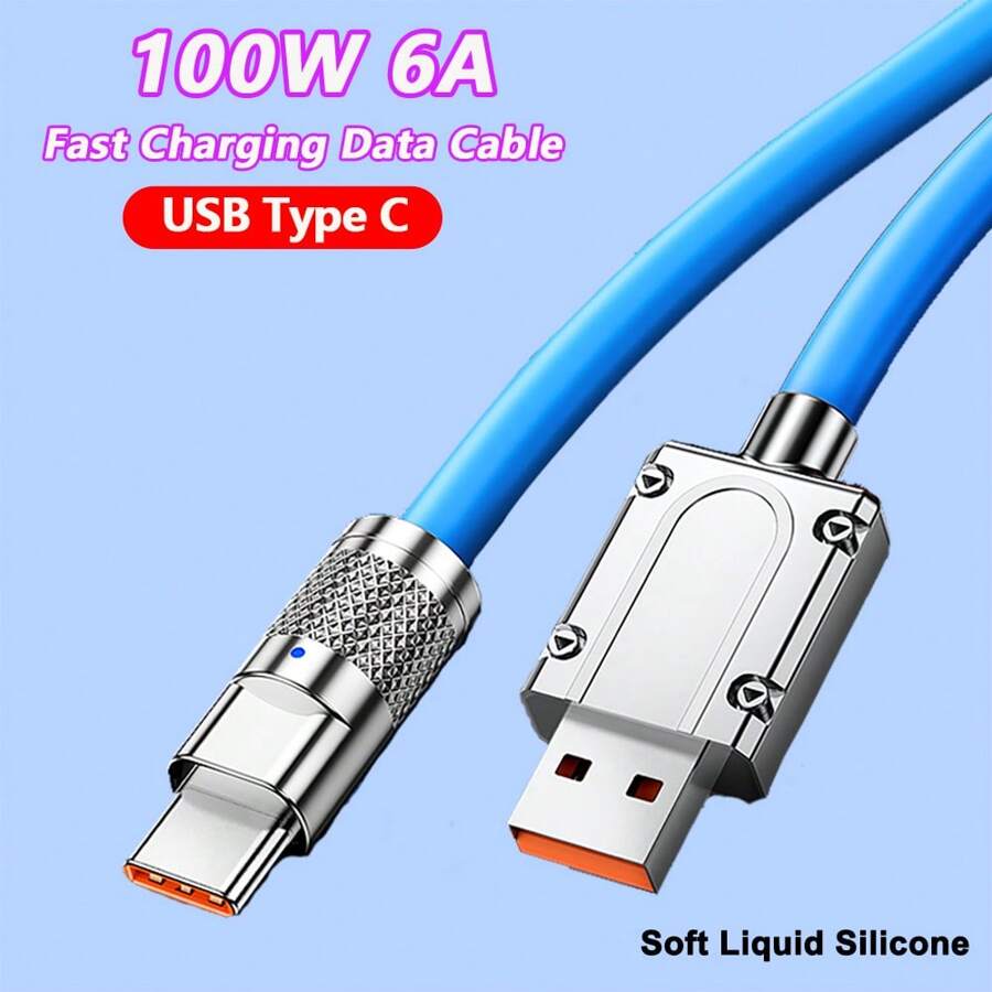 100W 6A USB To Type C Super Fast Charging Cord Compatible With Samsung ...