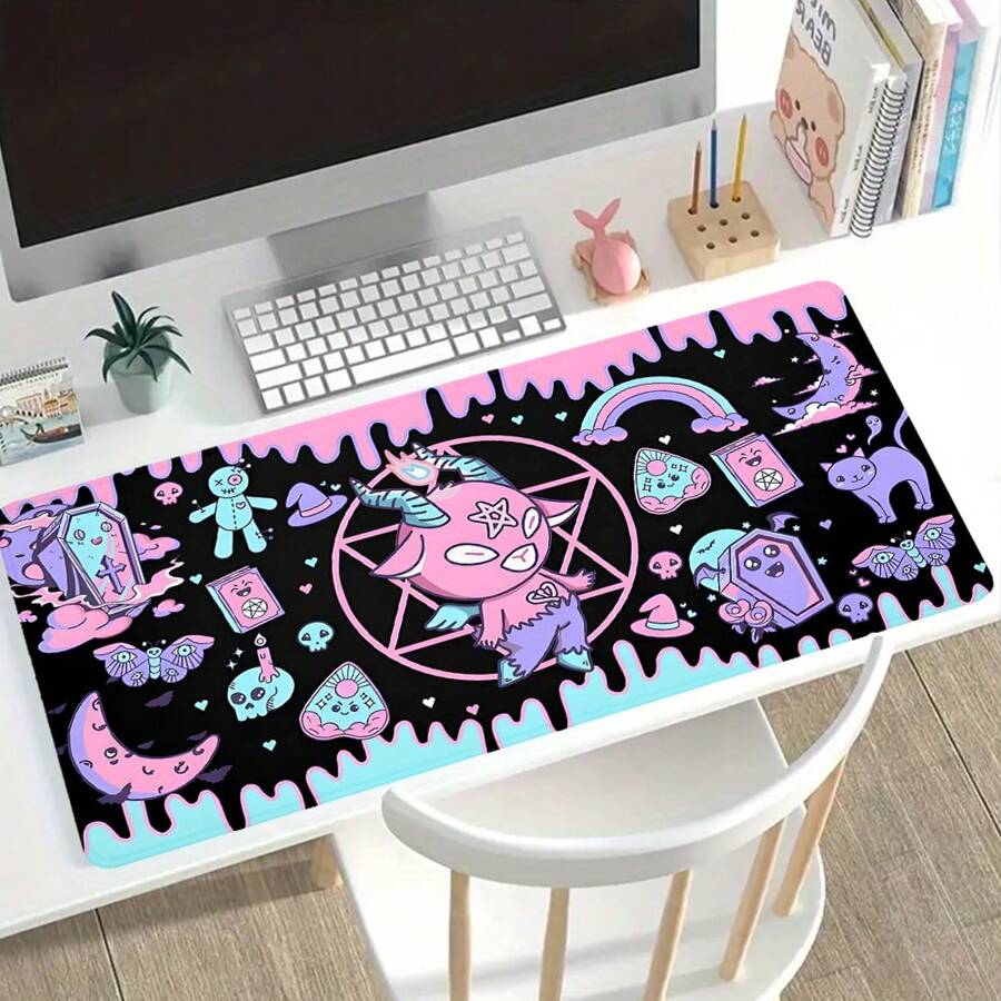 Anime Pattern Desk Mat Cute Monster XL Gaming & Workstation Mat ...