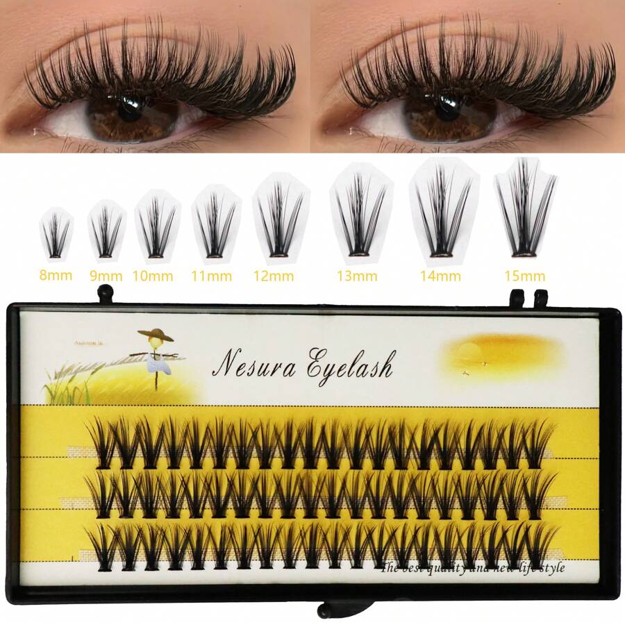 60 Cluster Individual Lash Clusters ,20D C Curling Lash Clusters,8~15mm ...