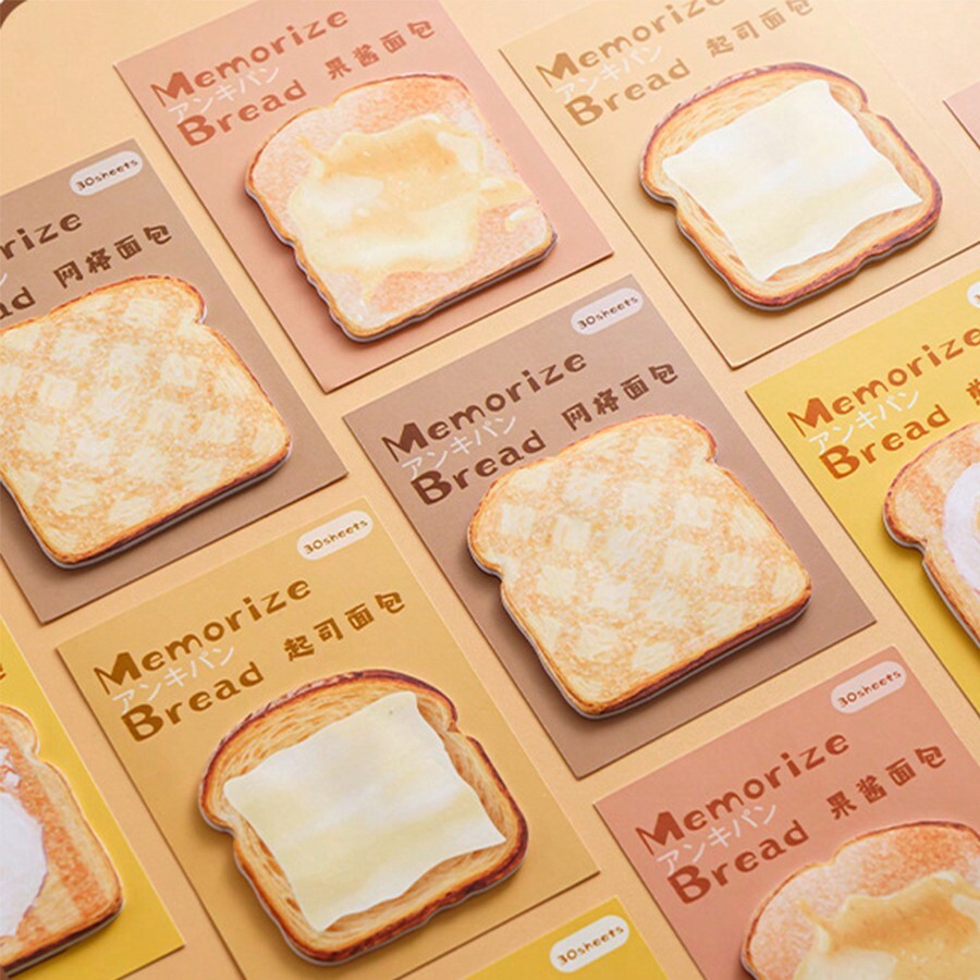1PC Cute Toast Creative Sticky Note Highly Attractive Level Student ...