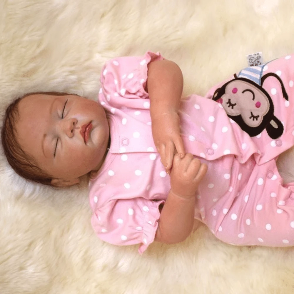 Bebê Reborn Dormindo de 20 Polegadas com Corpo de Pano Macio Feito à ...