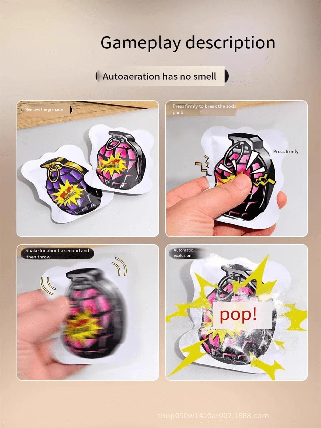 Holiday Fart Exploding Hand Grenade Toy, Novelty Simulated Hand Grenade ...