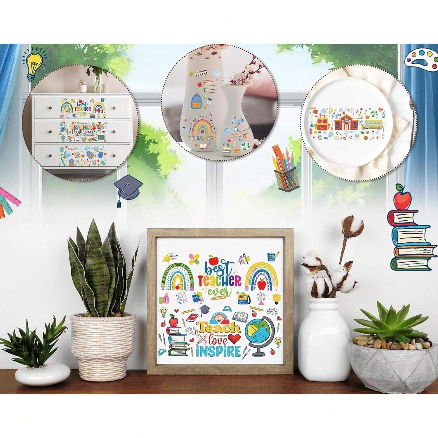 UV DTF Cup Wraps For 16 Oz - 8 Sheets Teacher UV DTF Wraps Back To ...