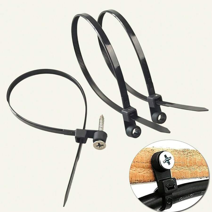 100pcs/50Pcs Zip Ties With Screw Hole Electrical Cable Ties Straps ...