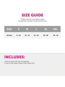 I LOVE FANCY DRESS Pink Ladies Rock N Roll Jacket Satin Zip Up Bomber ...