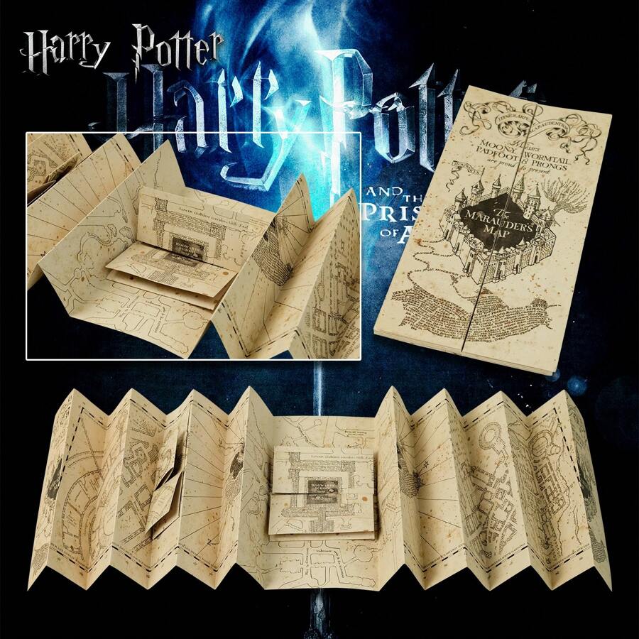 Harry Potter 1pc Marauder's Map,Aesthetic COSPLAY Prop,Magic Treasure ...