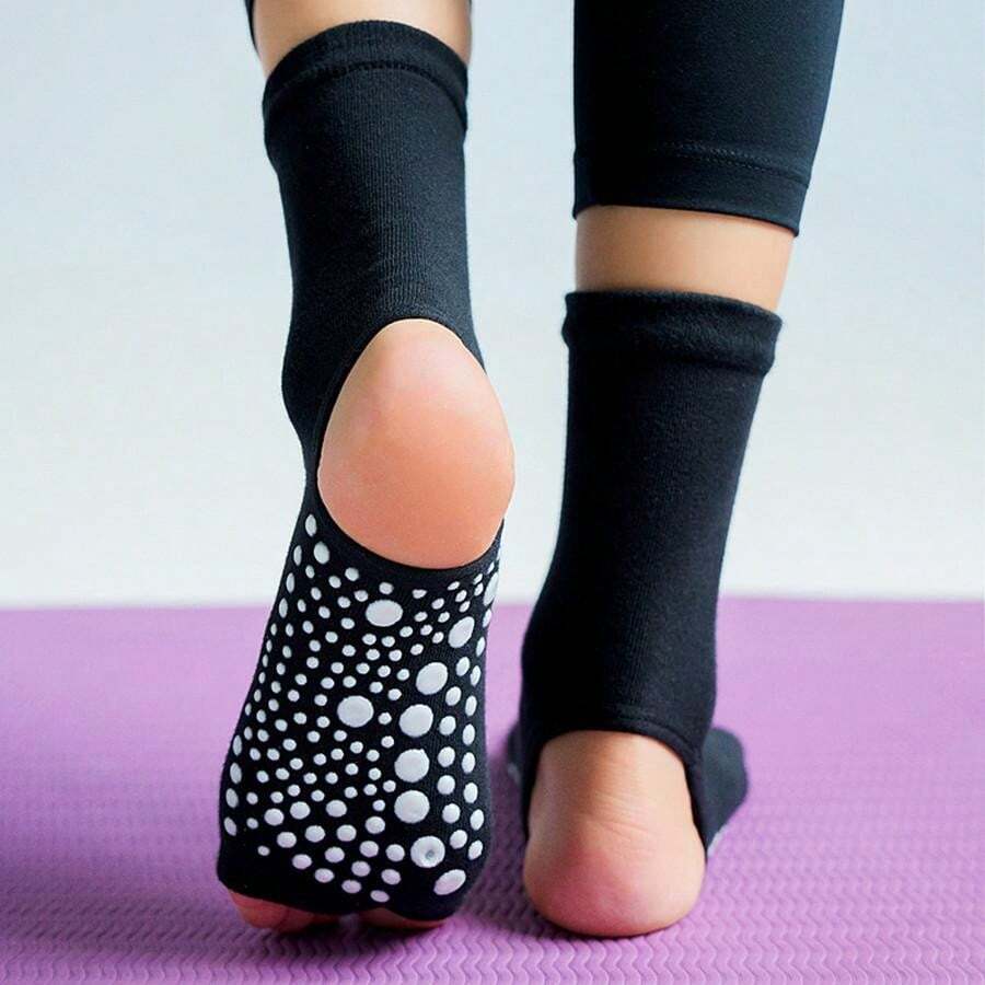 Anti Slip Heel Five Finger Middle Tube Women's Dance Socks Taekwondo ...