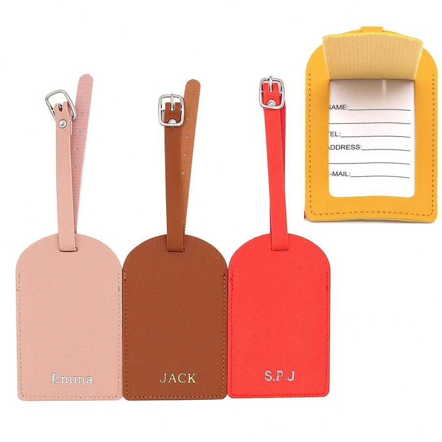 Custom Initial Leather Luggage Tags For Suitcases And Bags, Travel Tags ...