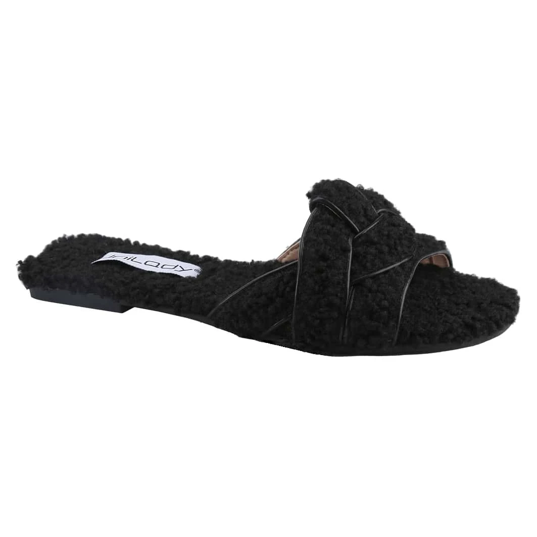 ILLUDE Women's Open Toe Slide Slippers, Minimally Dyed Organic Cotton ...
