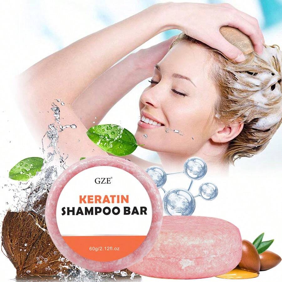 Barra de champú de queratina GZE, para cabello brillante y luminoso ...