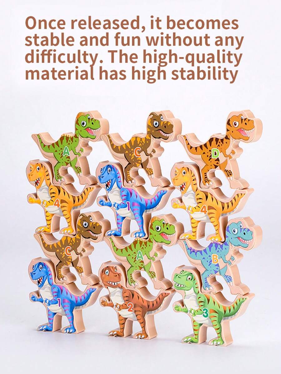 1 Set Children Balance Stacking Dinosaur Building Block Toys, Intelligence Development, Hand-Eye ...