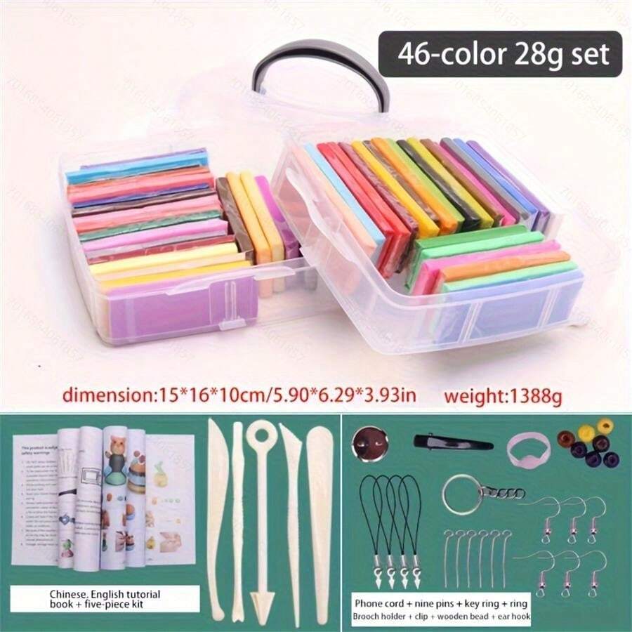 Color Polymer Clay 46 Colors Clay Playdough Hand Box Set Diy Mold Clay ...