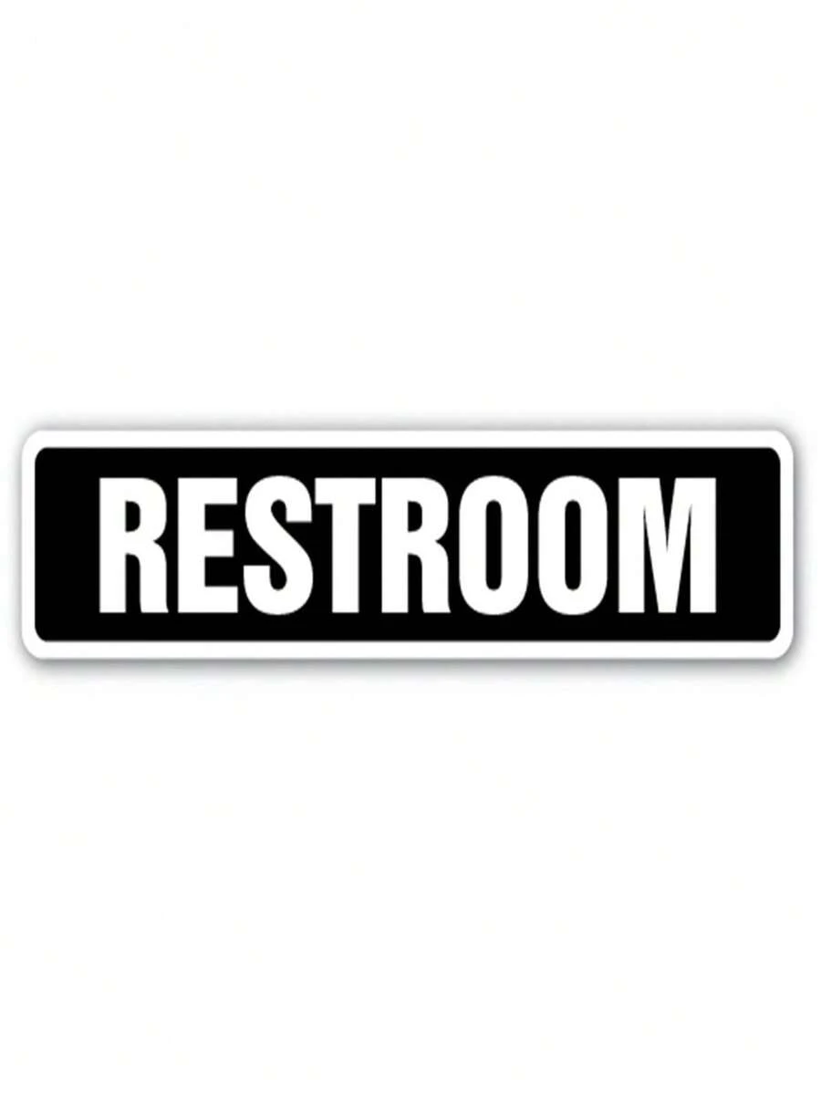 SignMission A-24-SS-Restroom Restroom Metal Sign For Bathroom Powder ...