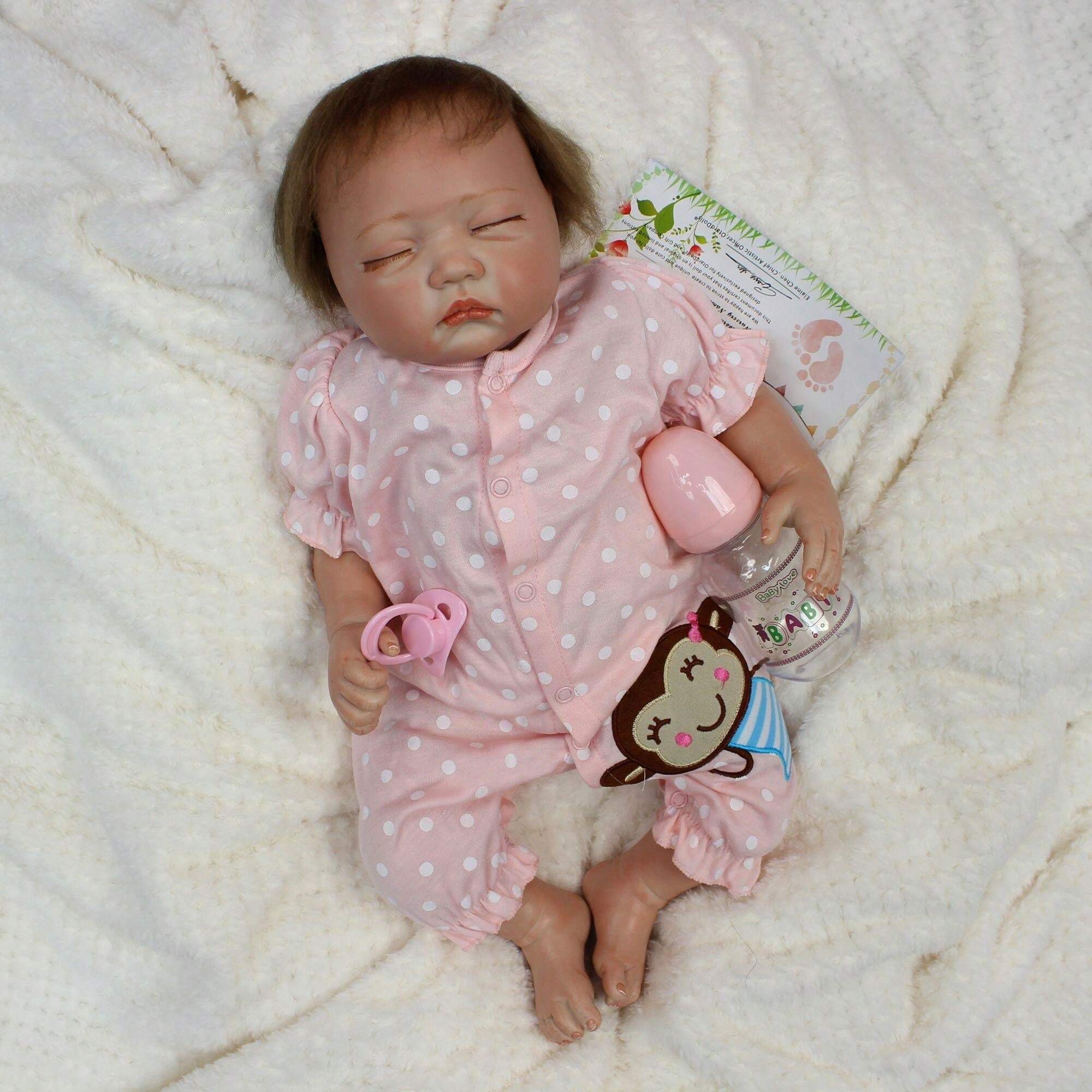 Bebê Reborn Dormindo de 20 Polegadas com Corpo de Pano Macio Feito à ...