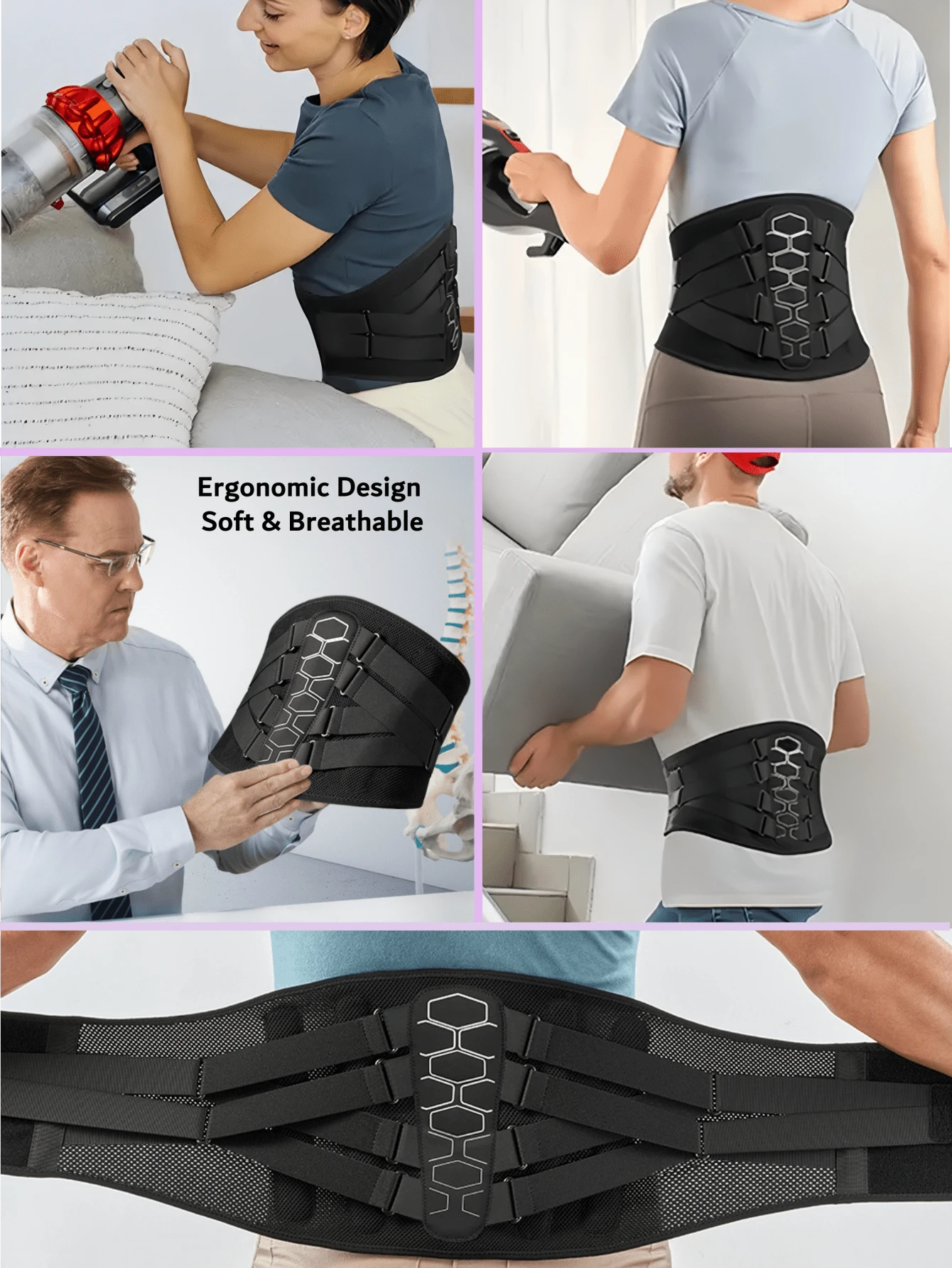 Back Brace For Lower Back With Pulley System,Lumbar Support Belt For ...